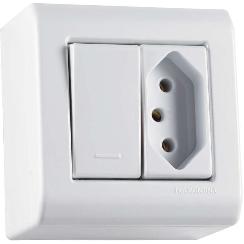 Caixa de Sobrepor com 1 Interruptor Simples 10A e 1 Tomada 2P+T 20A ... Caixa de Sobrepor com 1 Interruptor Simples 10A e 1 Tomada 2P+T 20A ...
