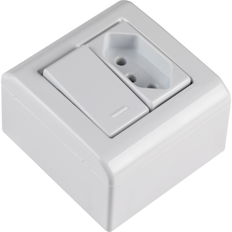 Caixa de Sobrepor com 1 Interruptor Simples 10A e 1 Tomada 2P+T 20A ... Caixa de Sobrepor com 1 Interruptor Simples 10A e 1 Tomada 2P+T 20A ...