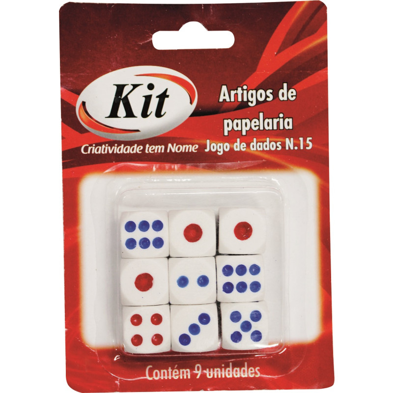 Jogo de Dados N.15 Branco com 9 unidades Kit